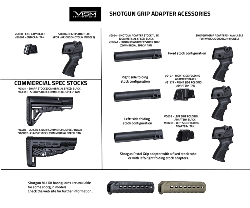 MOSSBERG 500/590 PISTOL GRIP STOCK ADAPTER/ BLACK - 528 Tactical